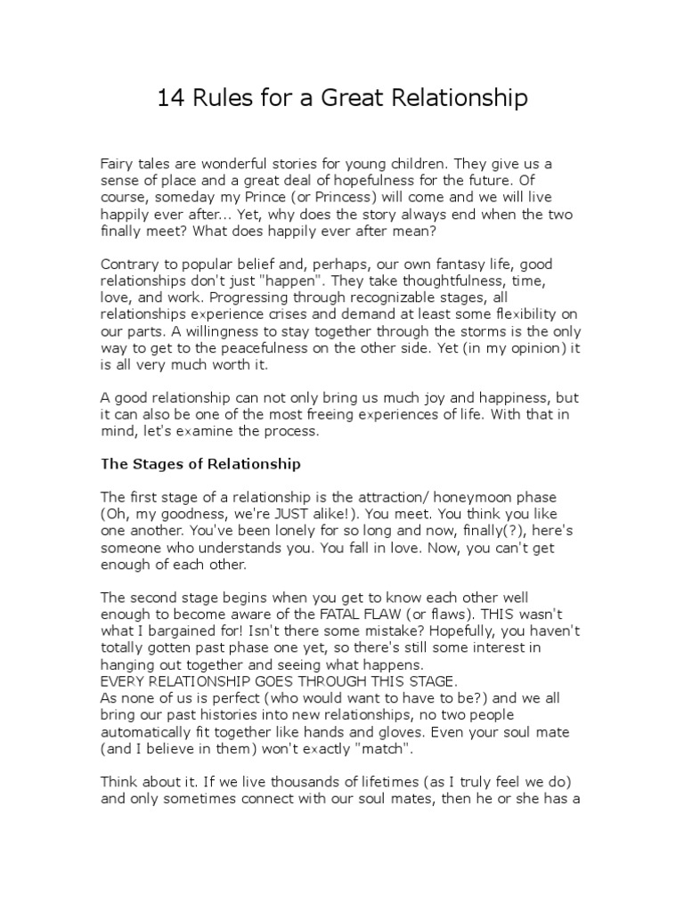 14 Rules For A Great Relationship | PDF | Self-Improvement | Lifestyle