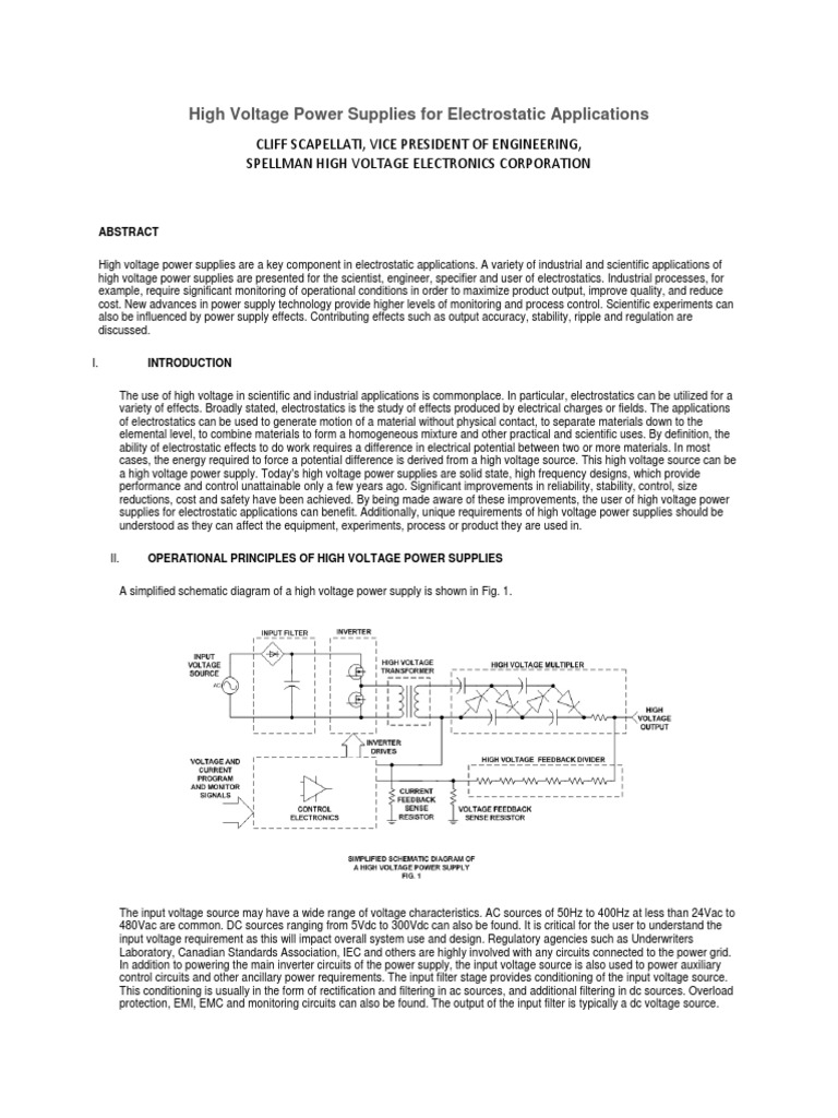 High Voltage Power Supplies Overview | PDF | Power Supply | Power Inverter