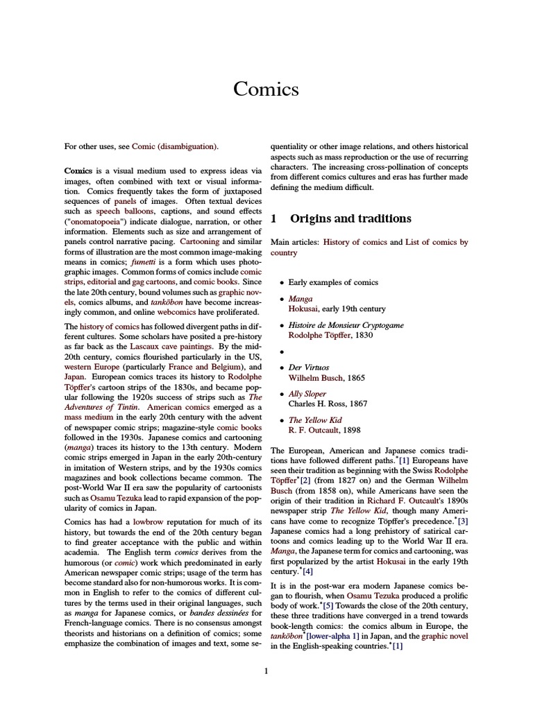 Comics. Visual Representation For Ideas. | PDF | Comic Book | Comics