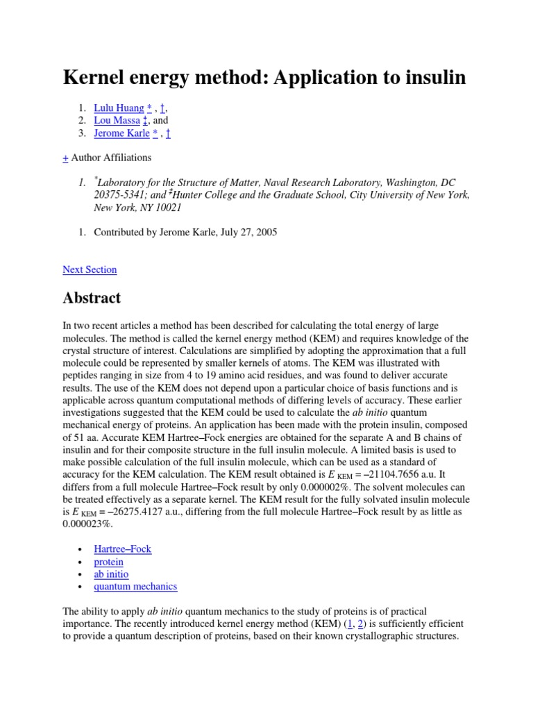 Kernel Energy Method Pdf Atomic Orbital Ab Initio Quantum