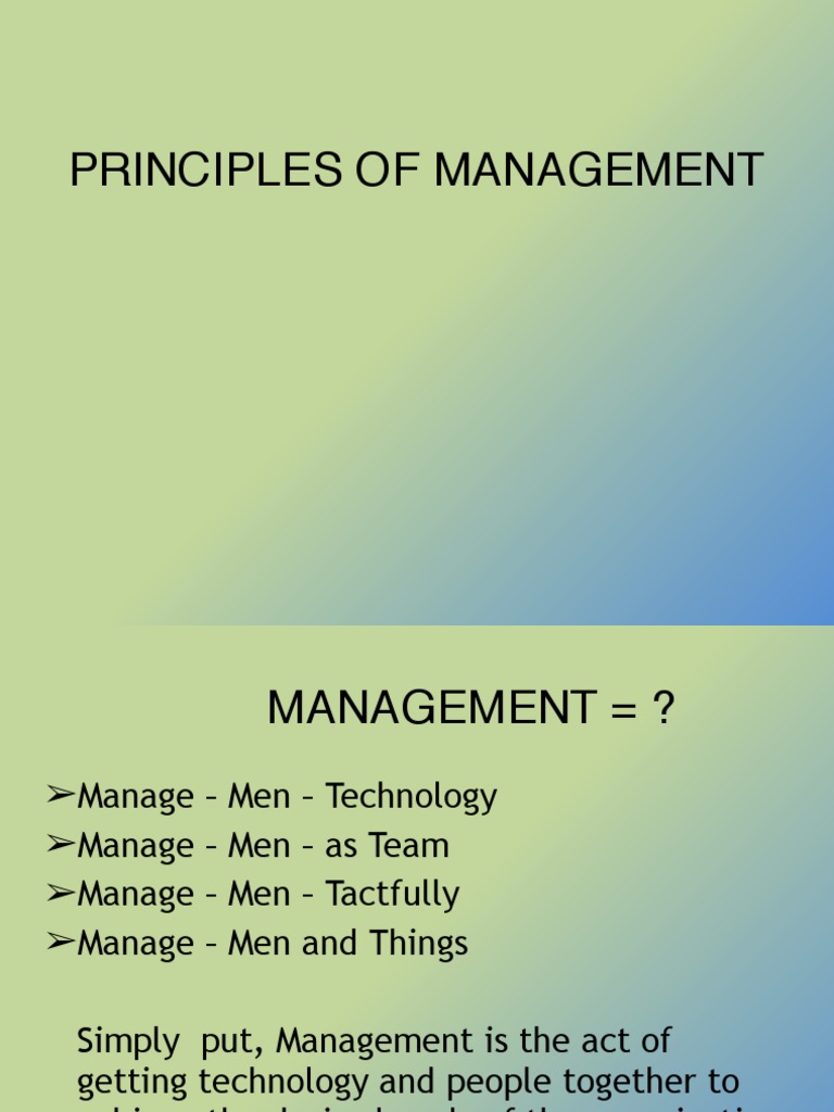 Principles of Management | PDF | Bureaucracy | Employment