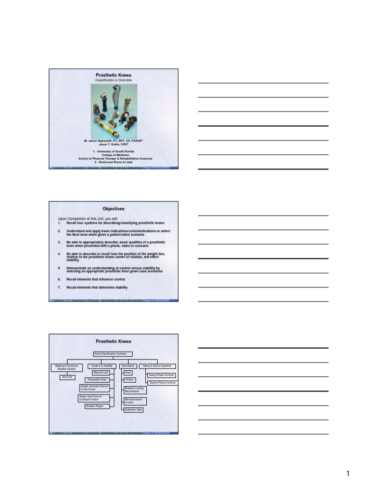 Prosthetic Knees: Classification & Overview | PDF | Prosthesis | Knee