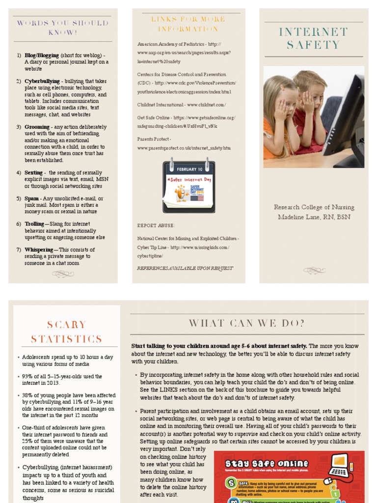 Internet Safety Brochure - Peds | PDF | Cyberbullying | Internet