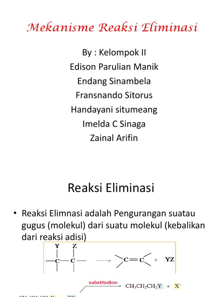 Mekanisme Reaksi Eliminasi | PDF