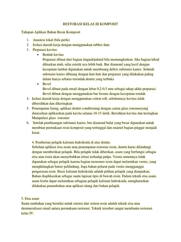 Restorasi Kelas III Komposit | PDF | Griya & Taman | Sains & Matematika