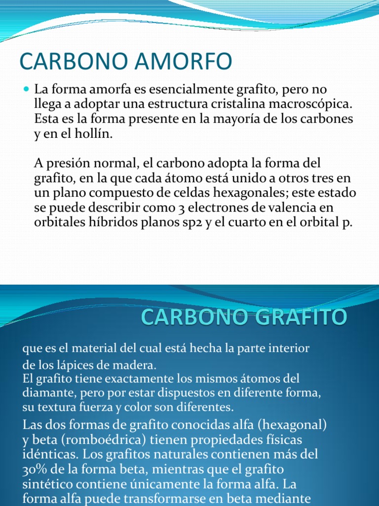 CARBONO AMORFO.pptx | Grafito | Carbón