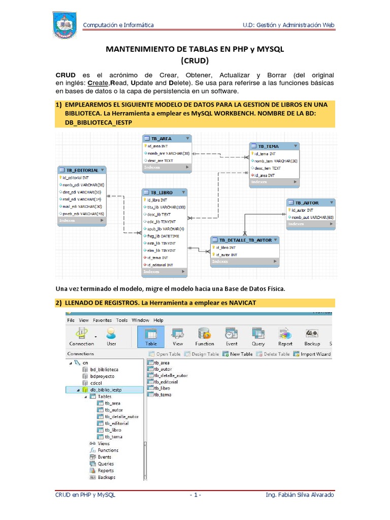 Crud PHP PDF | PDF | Php | Mi sql Crud PHP PDF | PDF | Php | Mi sql