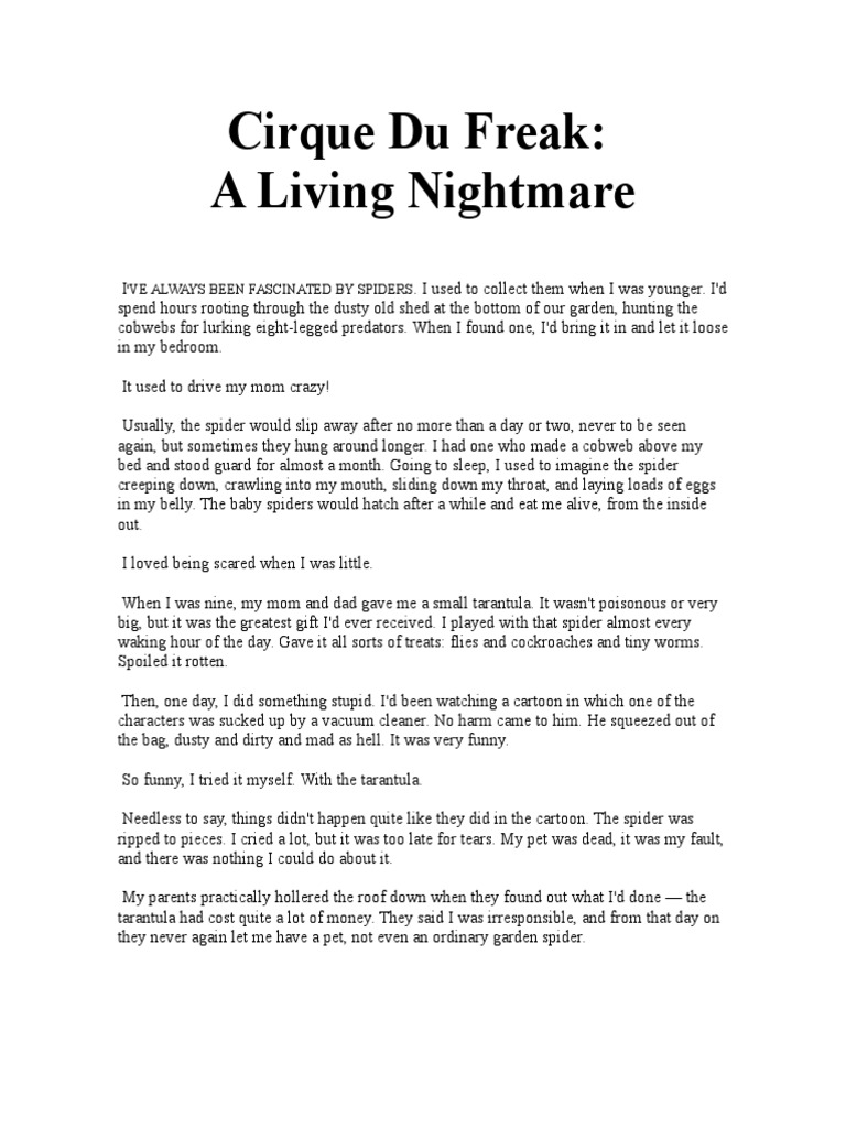Shan, Darren - Cirque Du Freak - A Living Nightmare | PDF | Leisure