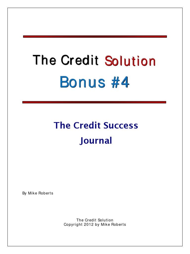 Credit Success Journal | PDF | Credit (Finance) | Interest