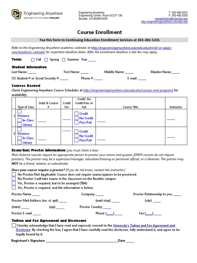Course Enrollment Form | PDF | Email | Libraries