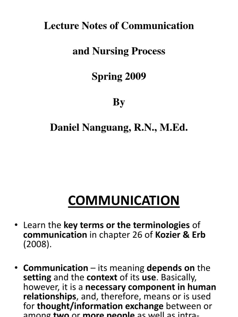 Communication Lecture | PDF | Nonverbal Communication | Communication