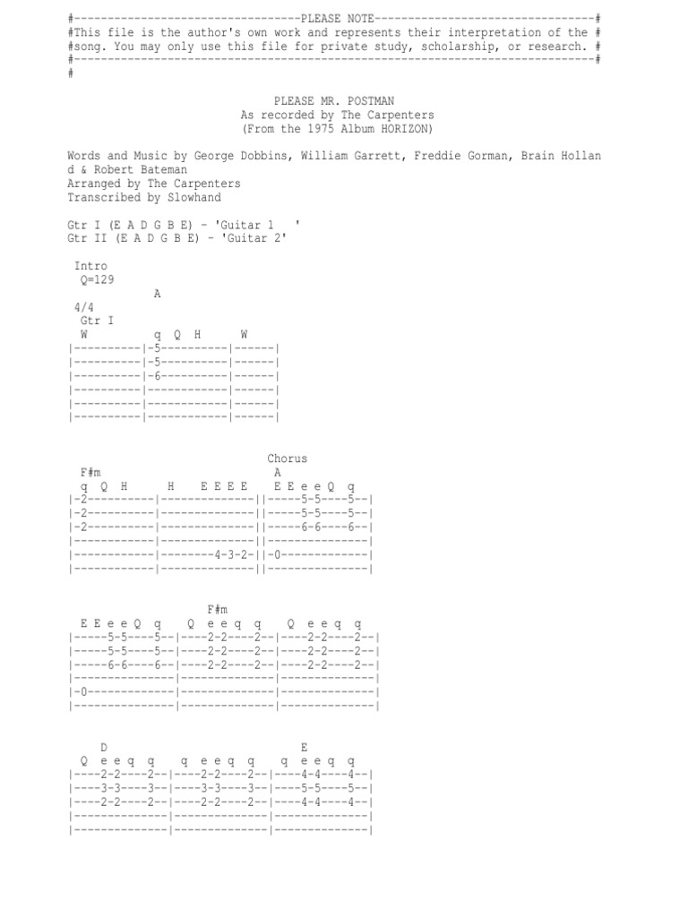 Carpenters - Please MR Postman | PDF | Necked Lutes | Musicology