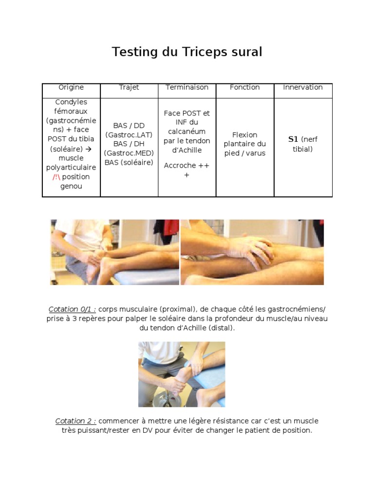 Testing Du Triceps Sural
