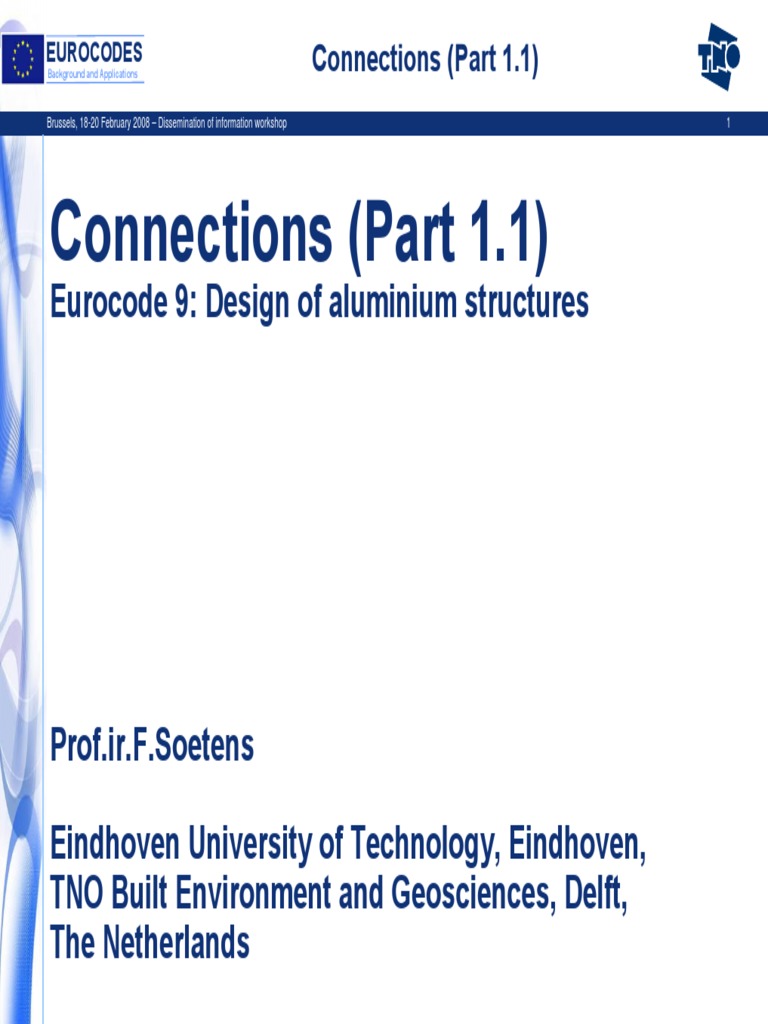 Connections (Part 1.1) : Eurocode 9: Design of Aluminium Structures ...
