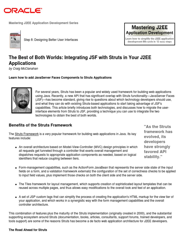 The Best of Both Worlds: Integrating JSF With Struts in Your J2EE Applications | PDF | Java ...