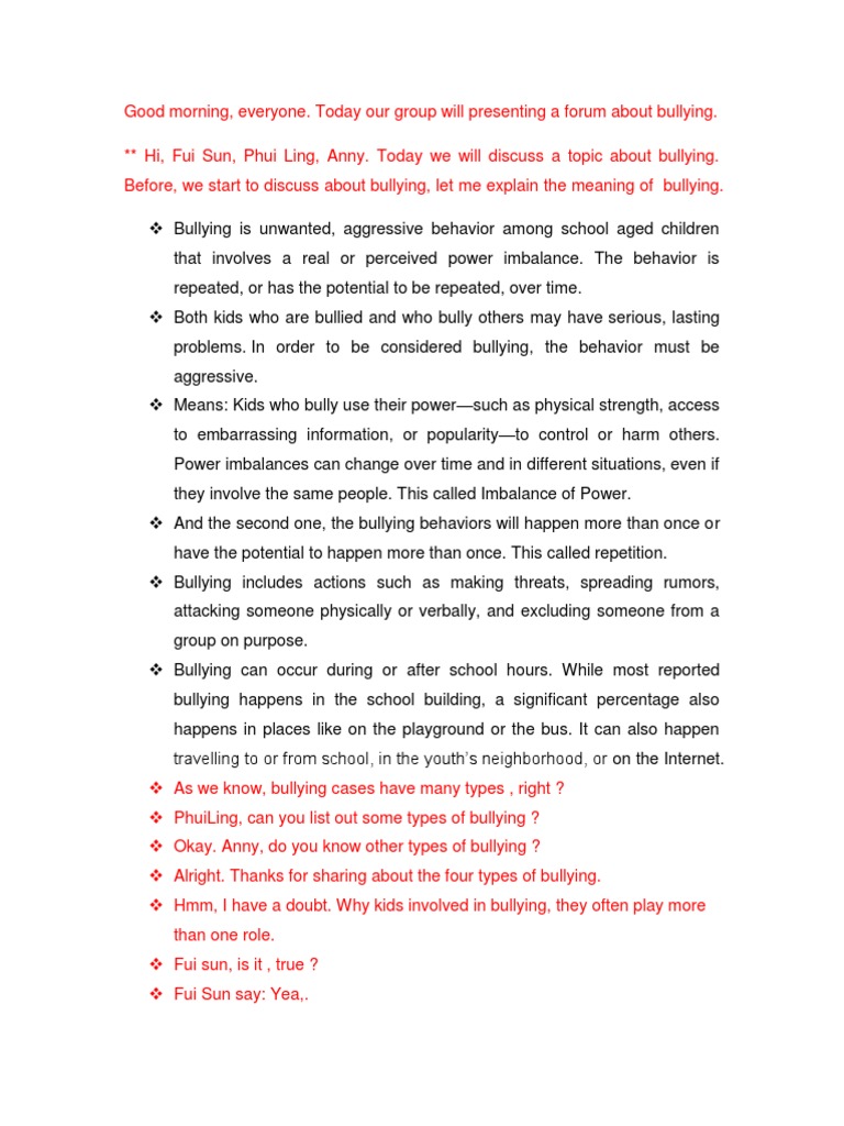 Dialog | PDF | Bullying | Social Psychology