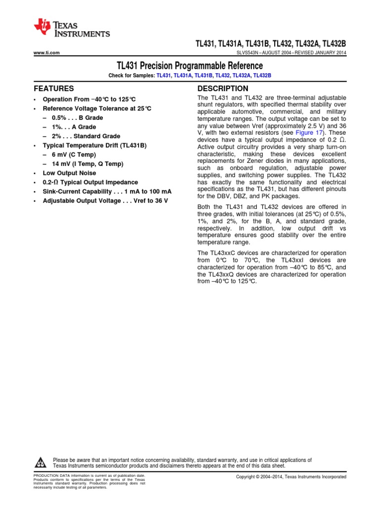 tl431 PDF | PDF | Electrical Impedance | Resistor