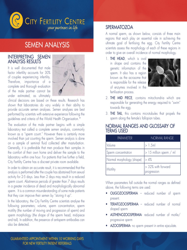 Sperm Test and Semen Analysis Semen Analysis | PDF