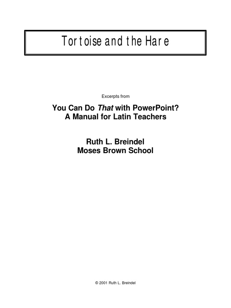Tortoise and The Hare | PDF | Microsoft Power Point | Animation