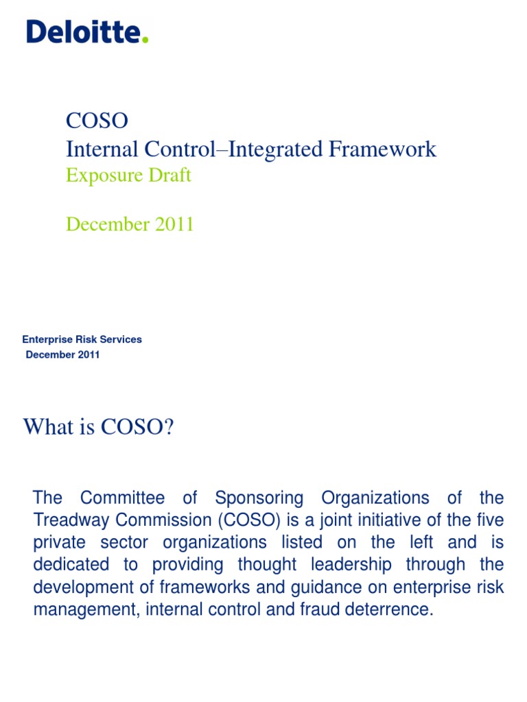 COSO Internal Control - Integrated Framework | Download Free PDF | Risk ...