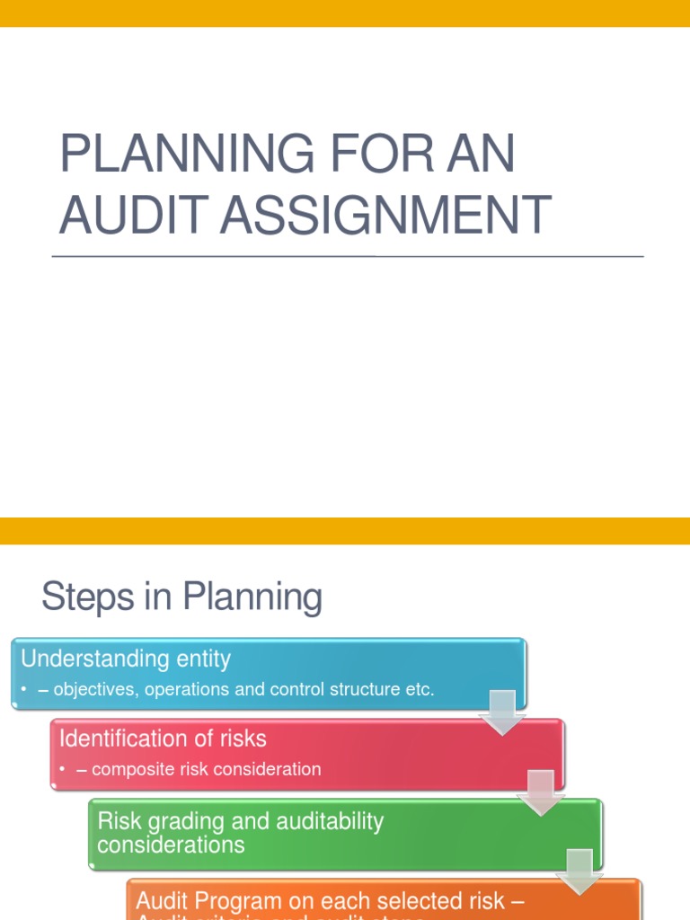 Audit Assignment Planning Steps | PDF | Financial Audit | Risk