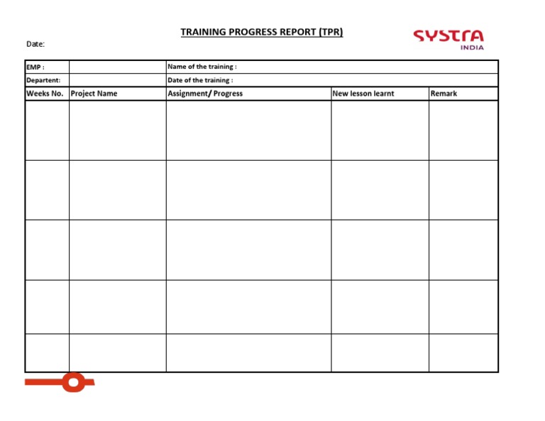 Training Progress Report (TPR) | PDF