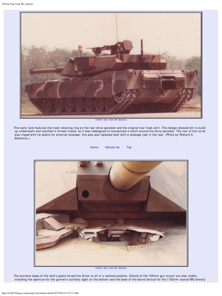 105mm Gun Tank M1 Abrams | PDF | Gun Turret | Tanks