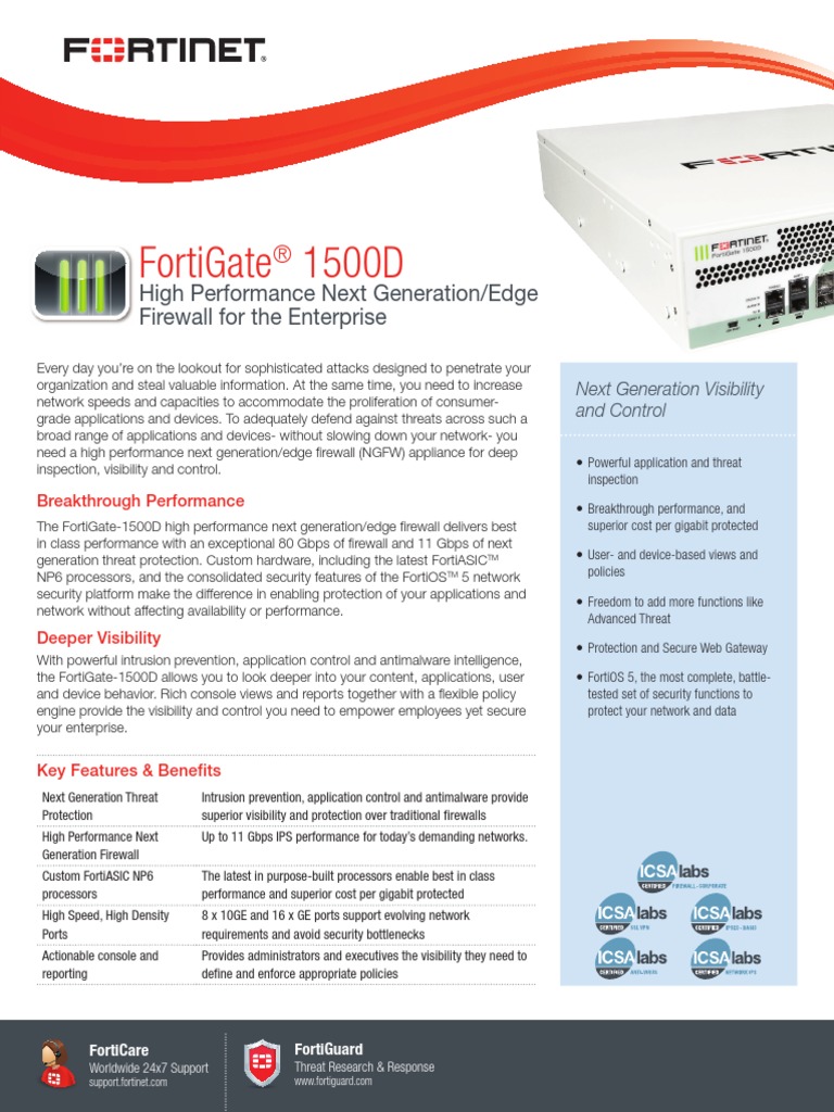 FortiGate 1500D PDF | PDF | Computer Security | Security