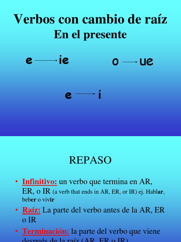 Stem Change Present Tense Spanish | PDF | Idiomas | Ocio