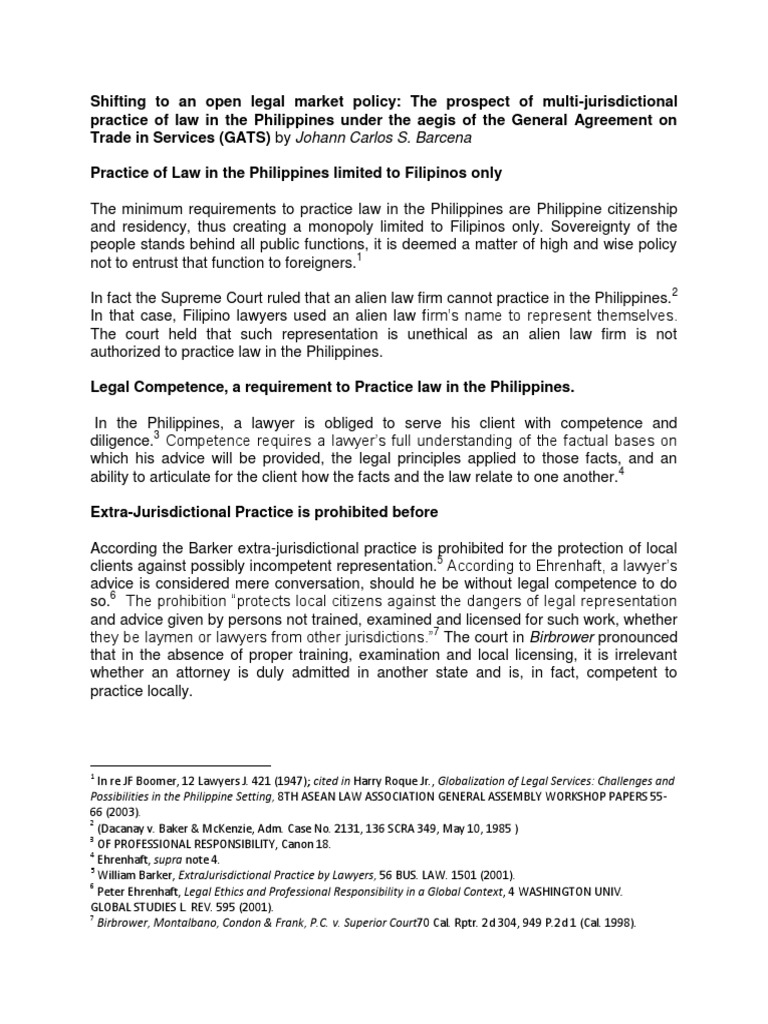 Shifting To An Open Legal Market Policy | PDF | Practice Of Law | Lawyer