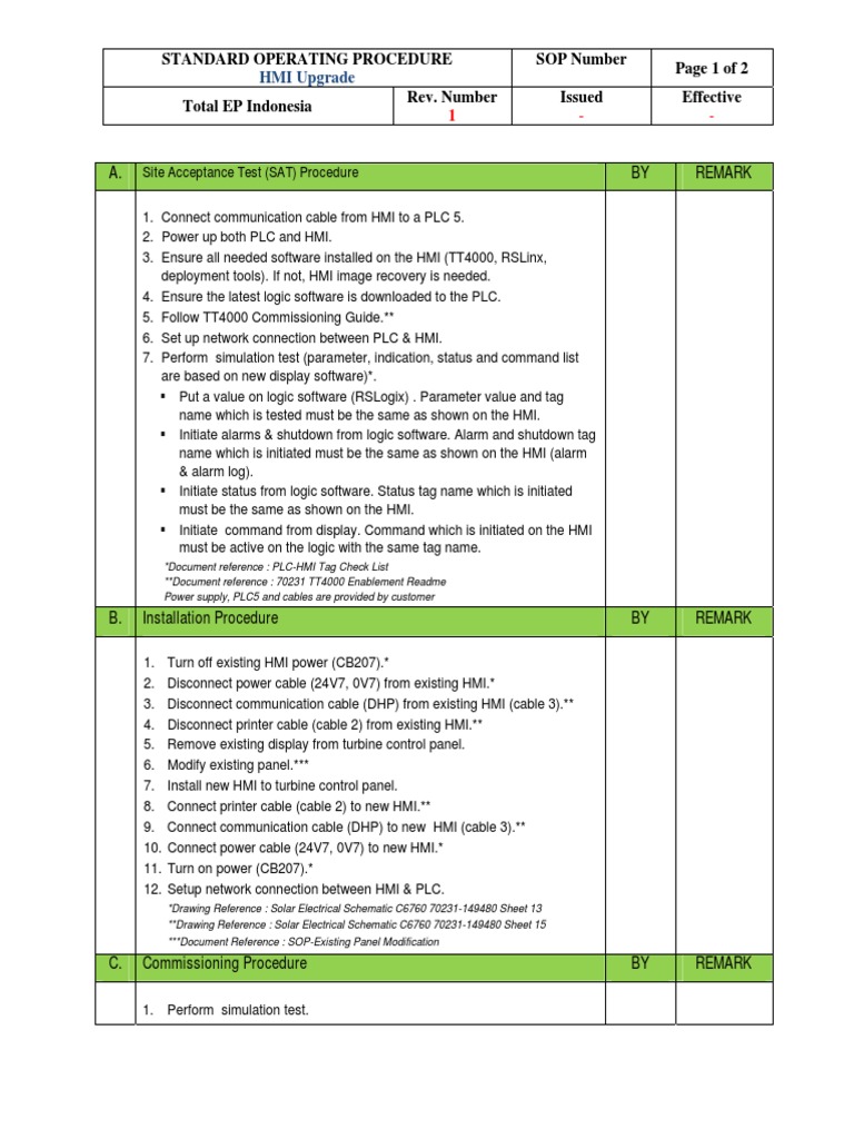 SOP - HMI Upgrade - Rev01 PDF | PDF | User Interface | Digital Technology