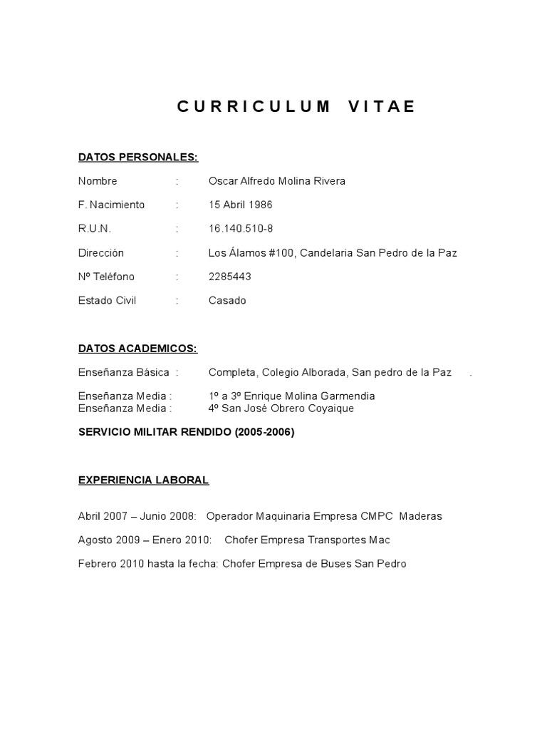 Curriculum Vitae MAURICIO CARRILLO | PDF