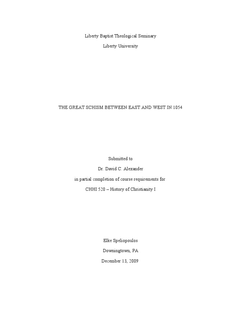 Great Schism Between East and West in 1054 | PDF | Pope | Catholic Church