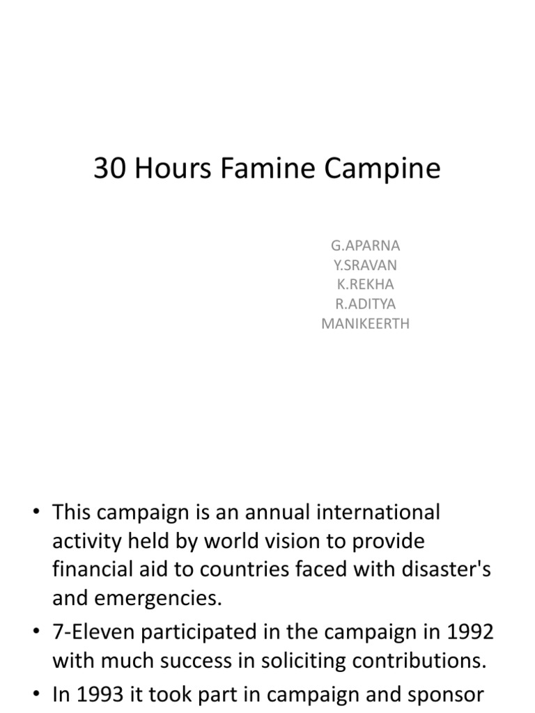 30 Hours Famine Campine | PDF