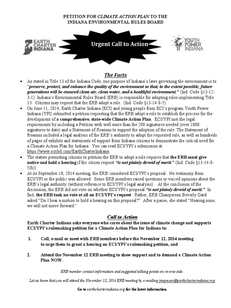 Urgent Call To Action | PDF | Rulemaking | Social Institutions