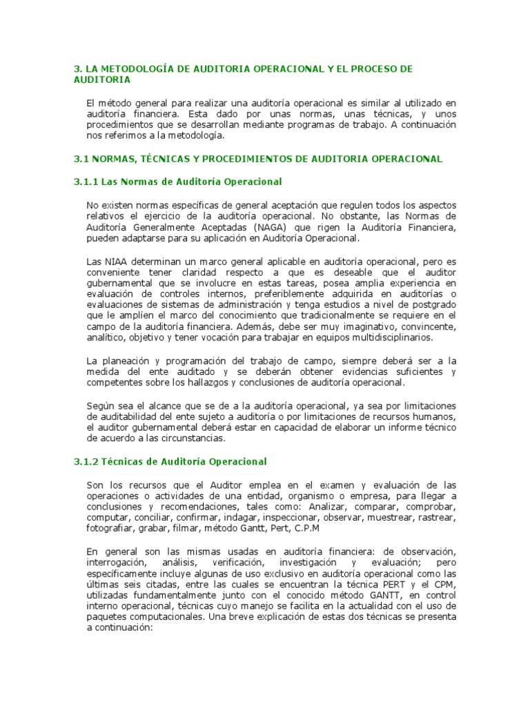 Proceso de La Auditoria Operativa | PDF | Auditoría | Planificación