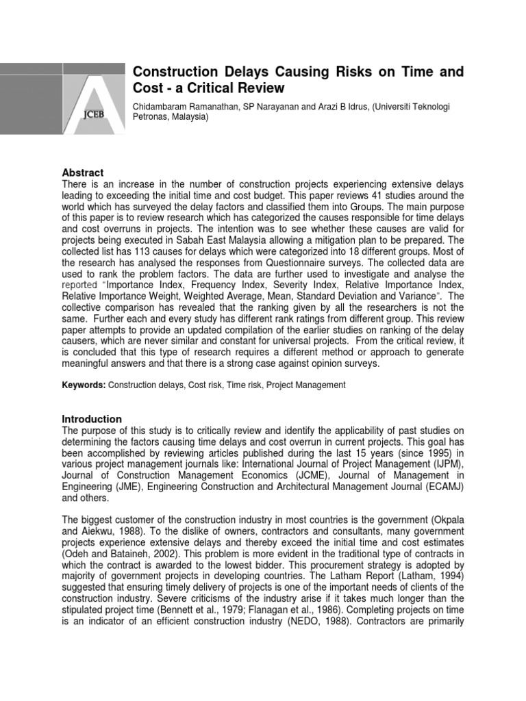 Construction Delay | PDF | Survey Methodology | Project Management