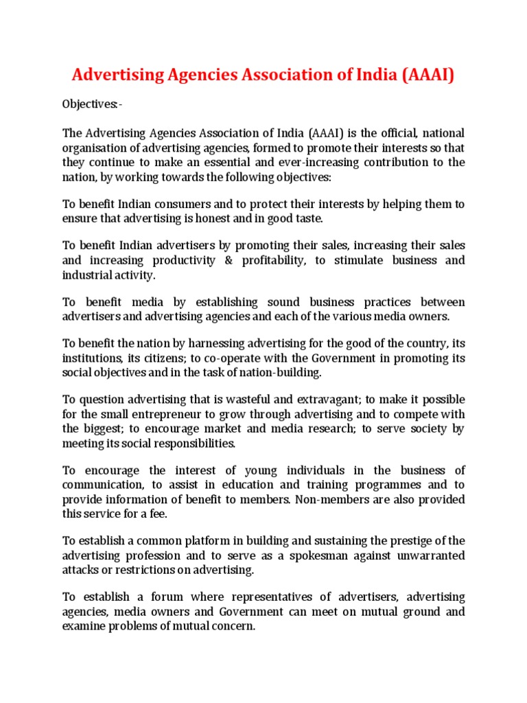 Advertising Agencies Association of India | PDF | Television ...