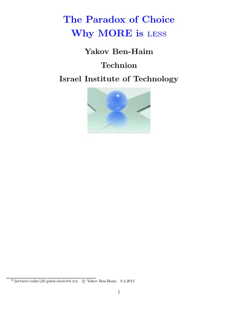 The Paradox of Choice by Barry Schwartz PDF | PDF | Cognition ...