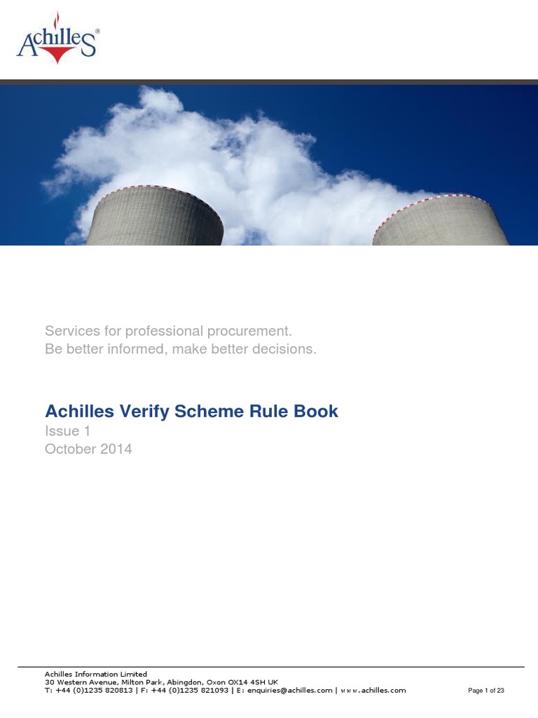 Achilles Verify Audit Rule Book | PDF | Iso 9000 | Business