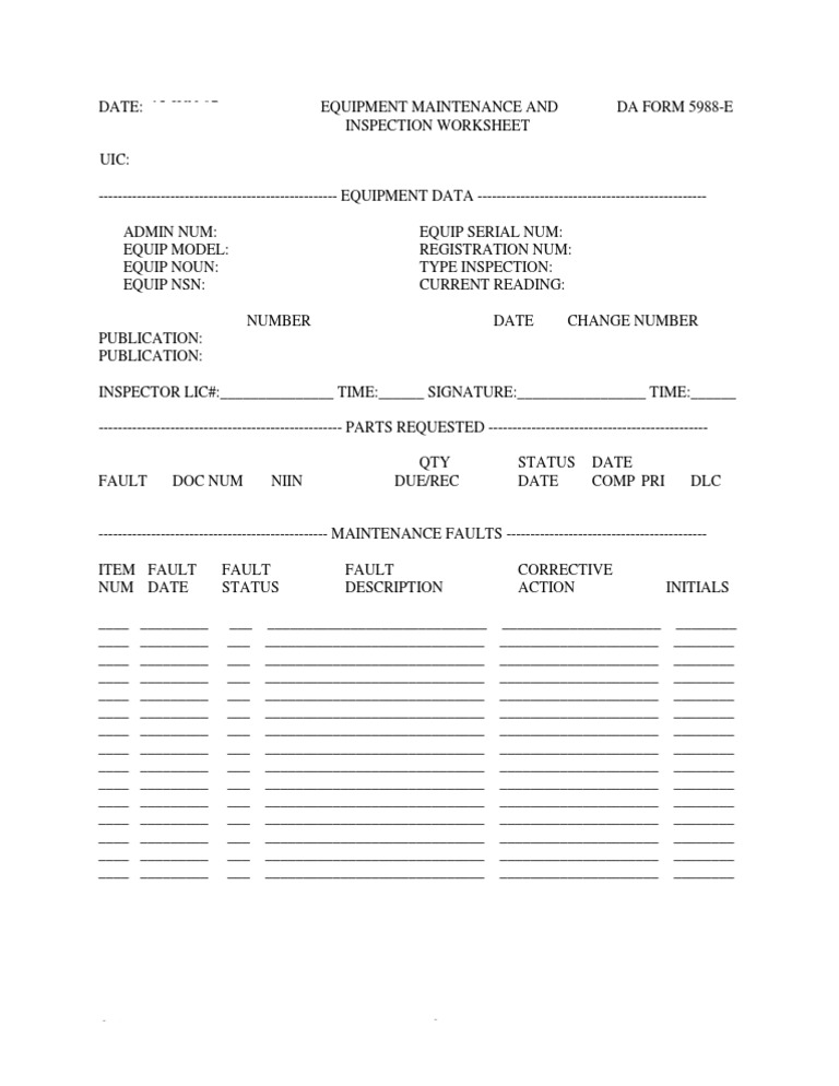 DA Form 5988-E Blank Fillable | PDF | Computing And Information Technology