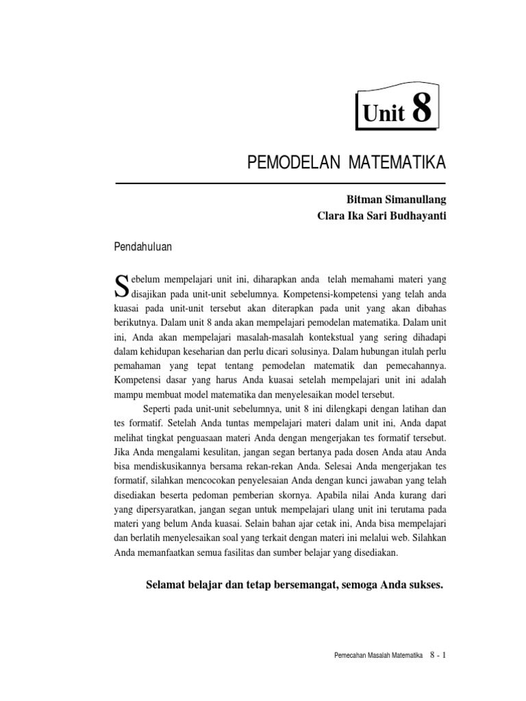 Konsep Dasar Pemodelan Matematika | PDF | Karier & Perkembangan | Komputer