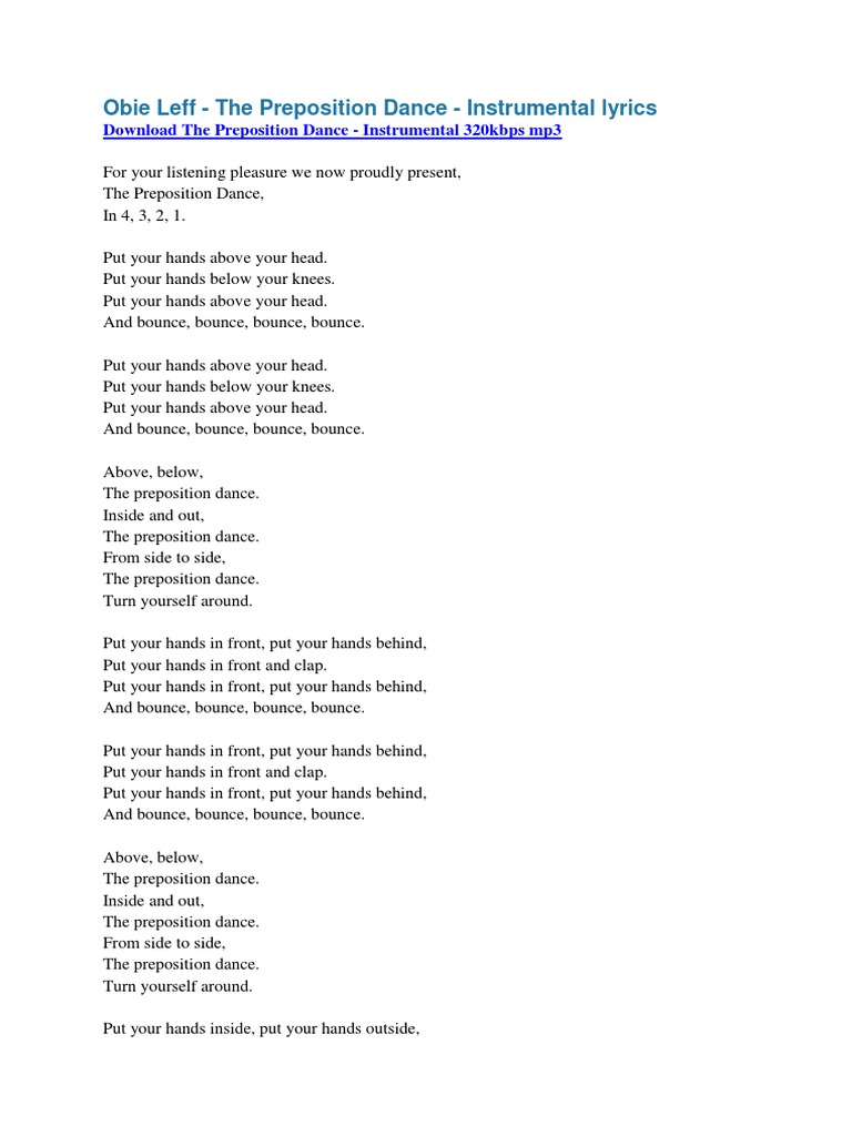 Preposition Song Lyrics
