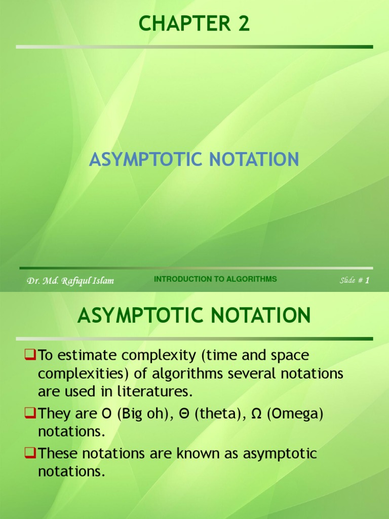 Introduction to Asymptotic Notation | PDF | Time Complexity | Logarithm
