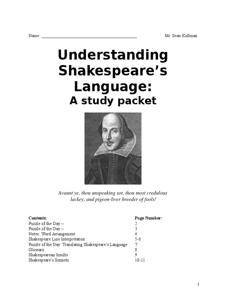 Understanding Shakespeare's Language | Grammar | Syntax