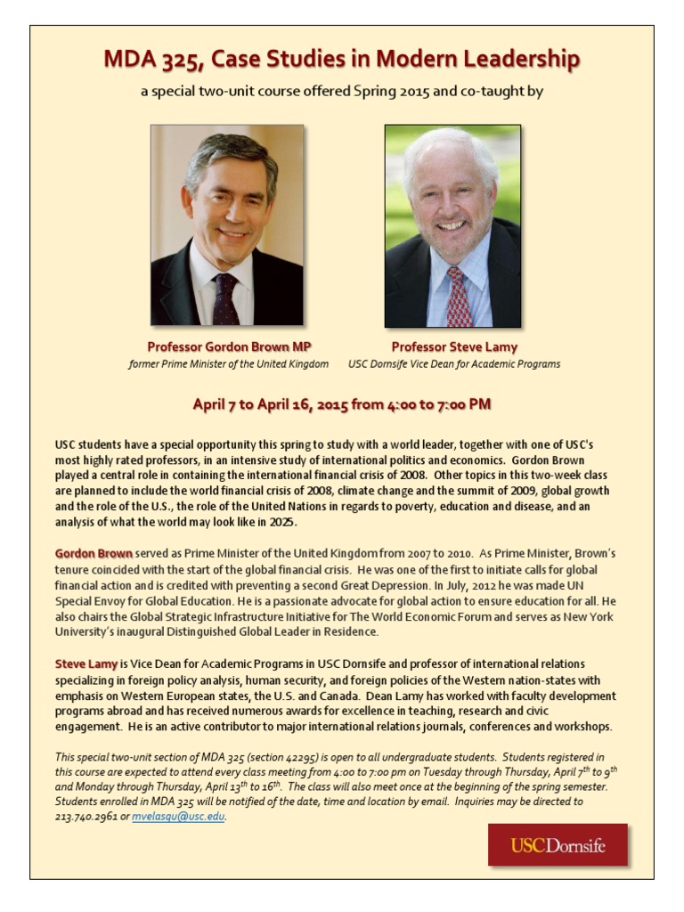 Mda 325.4 | PDF | Gordon Brown | Professor