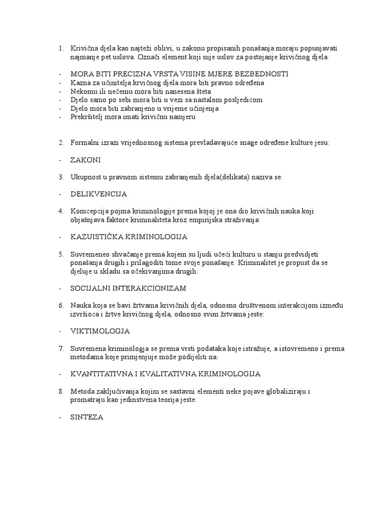 Kriminologija Pitanja | PDF