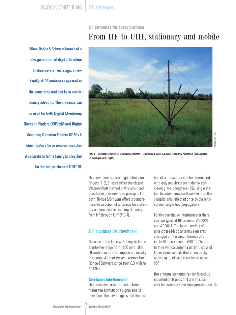 DF Antennas for Mobile and Stationary Use | PDF | Antenna (Radio ...