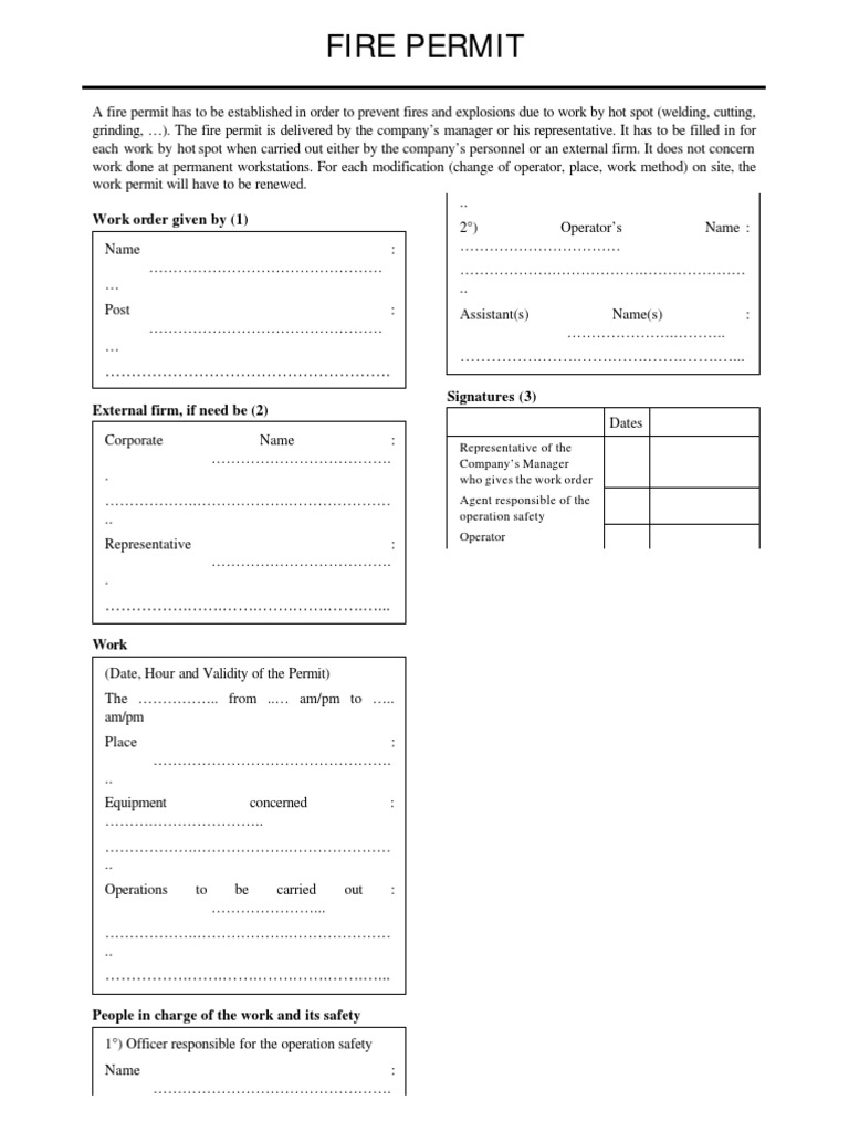 P T Pro Wi 001 Fire Permit | PDF | Flammability | Firefighting