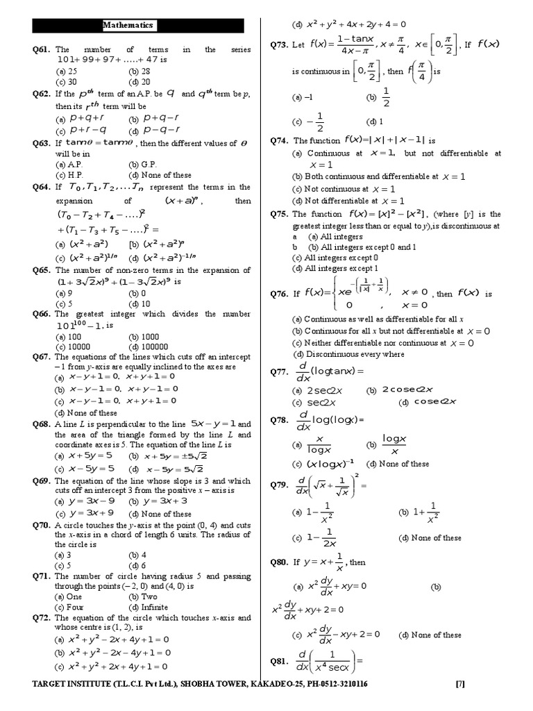 Maths Ques | PDF | Geometry | Mathematical Analysis
